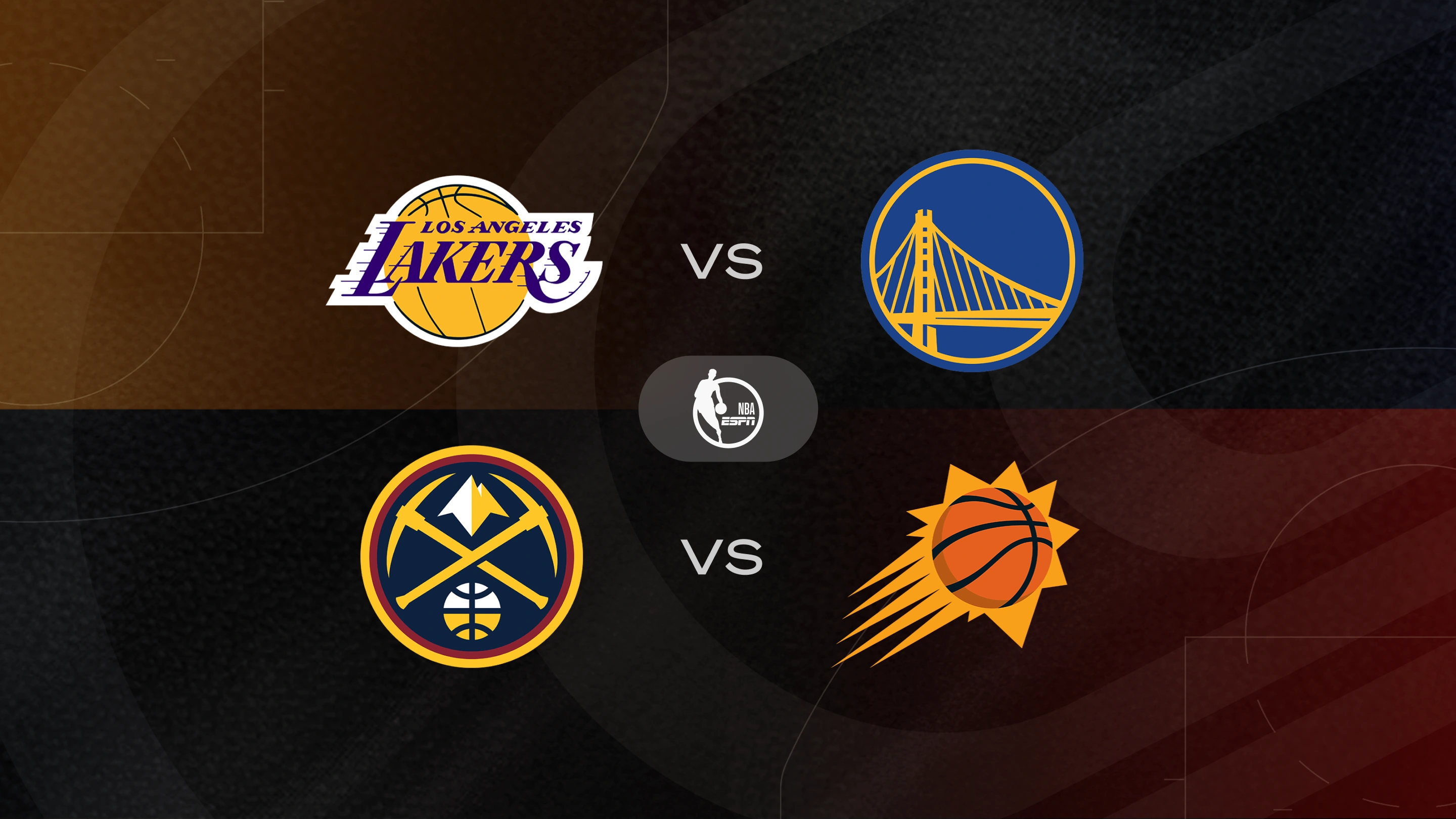 NBA Double Header: Lakers @ Warriors, Nuggets @ Suns
